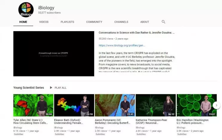 biology youtube channels iBiology