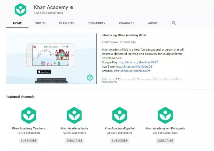 ជីវវិទ្យា youtube channels Khan Academy