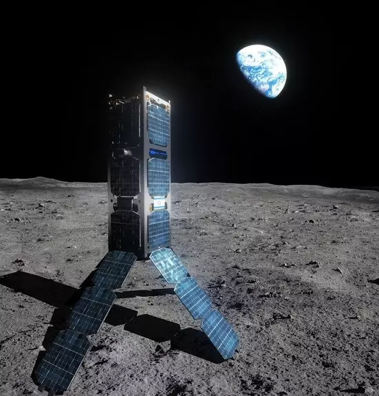La navicella spaziale SpaceIL sulla luna