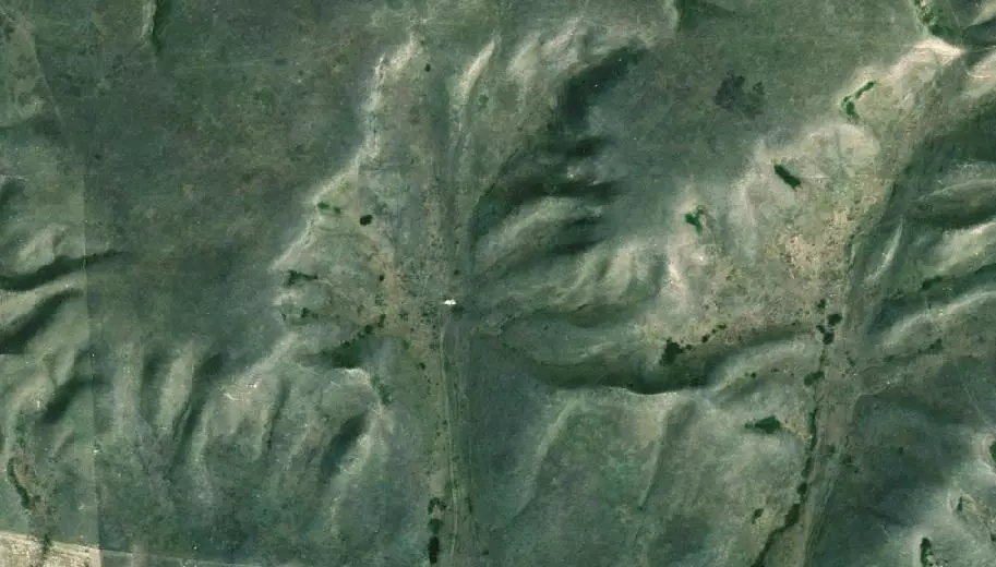 Badlands Guardian дар Канада аз Google Earth