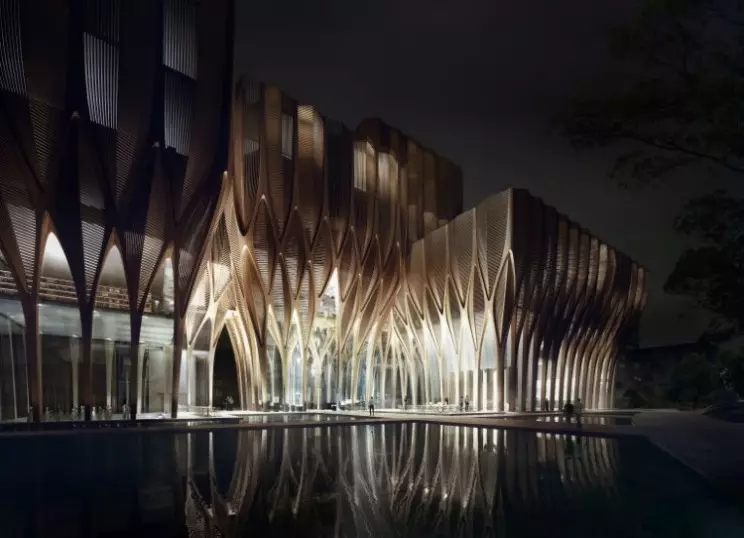 Zaha Hadid ji bo afirandina yekem projeya mezin a li dar, Enstîtuya Sleuk Rith