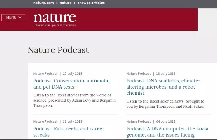 A Nature Podcast Tudományos podcast