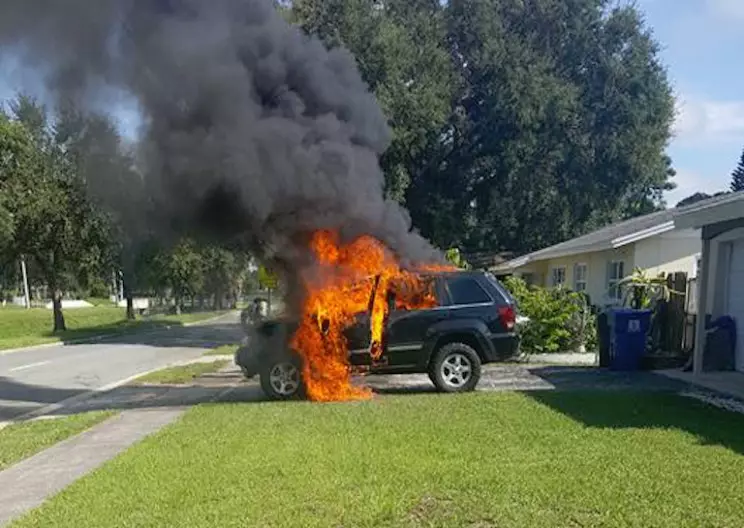 La voiture de la famille a pris feu à cause de l'explosion du Galaxy Note 7